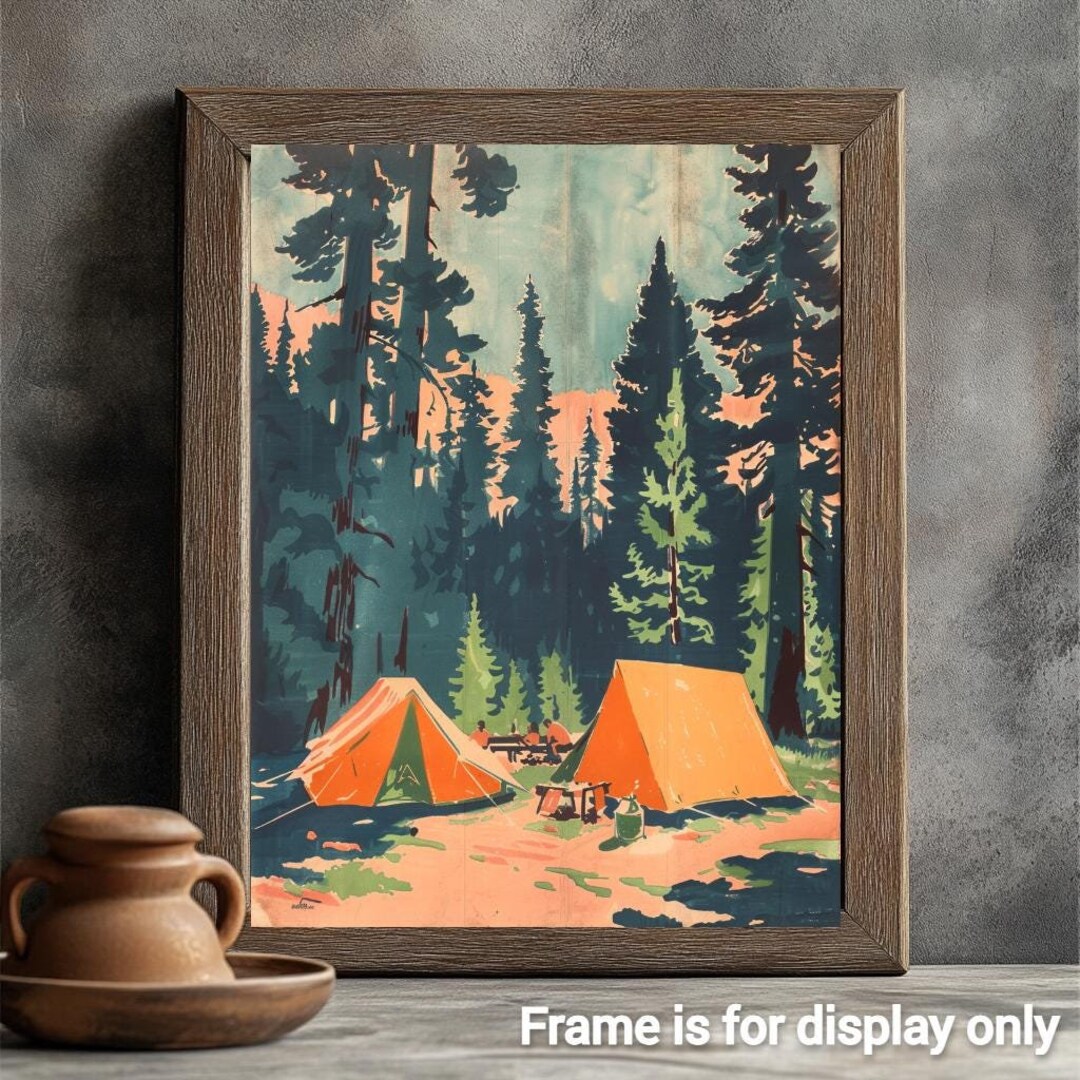 Camping Paint by Numbers Vintage Camping,forest Landscape Paint by ...