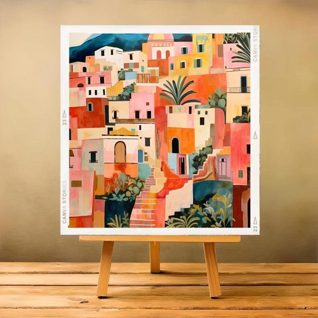 Vintage Landscapes Meditterean Minimalist Paint by Number Kit Modern ...