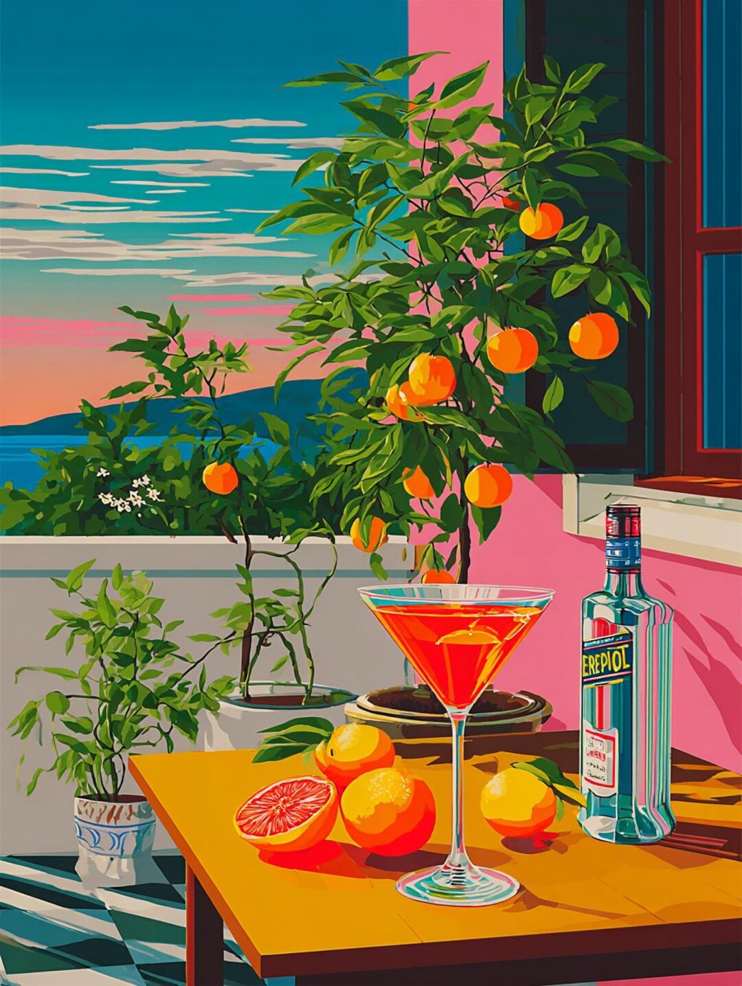 Aperol Cocktail Paint by Numbers Kit: DIY Art, Easy Beginner Hobby - Etsy