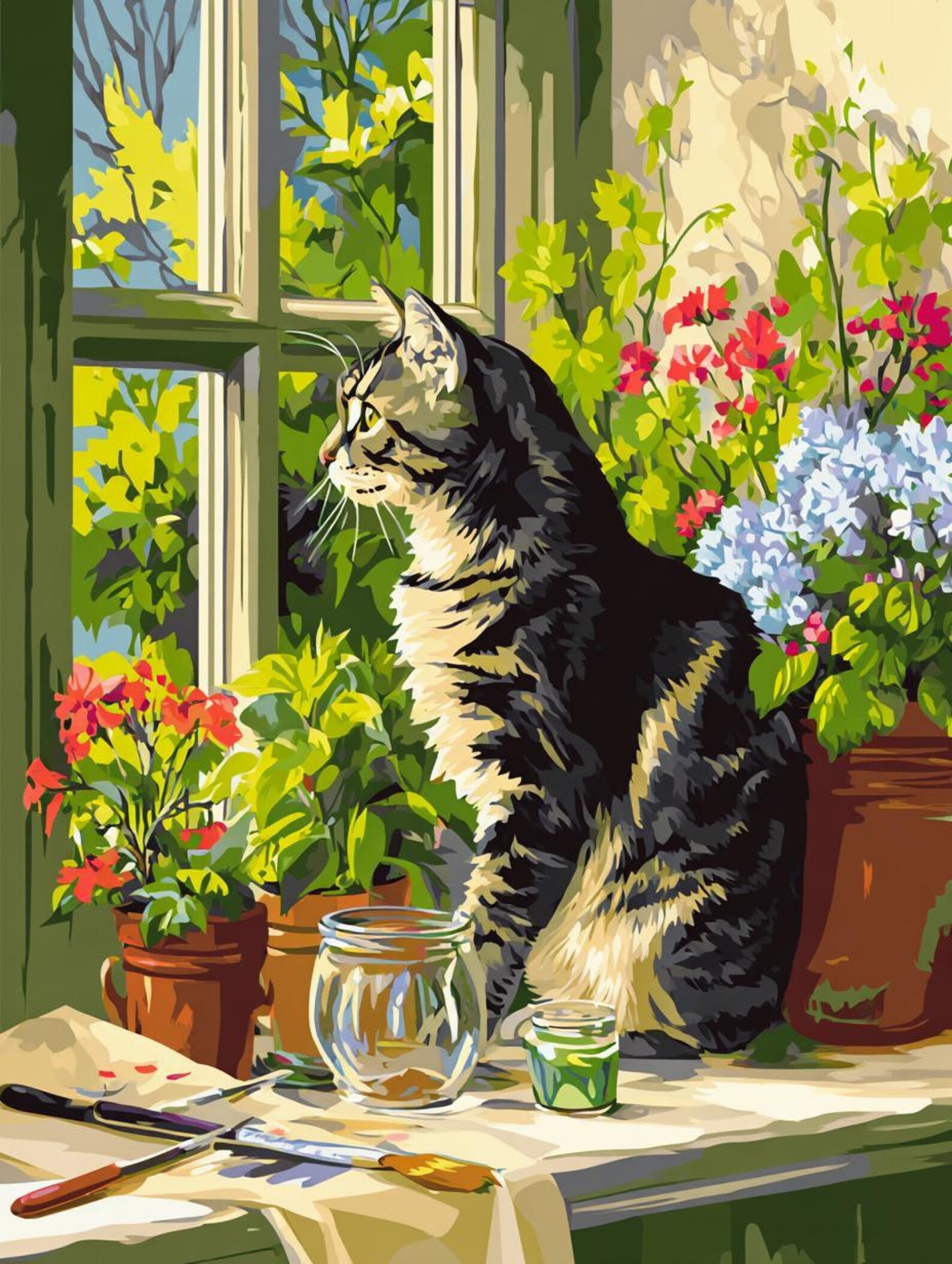 Cat Paint by Numbers Kit: DIY Feline Art for Adults & Kids - Etsy