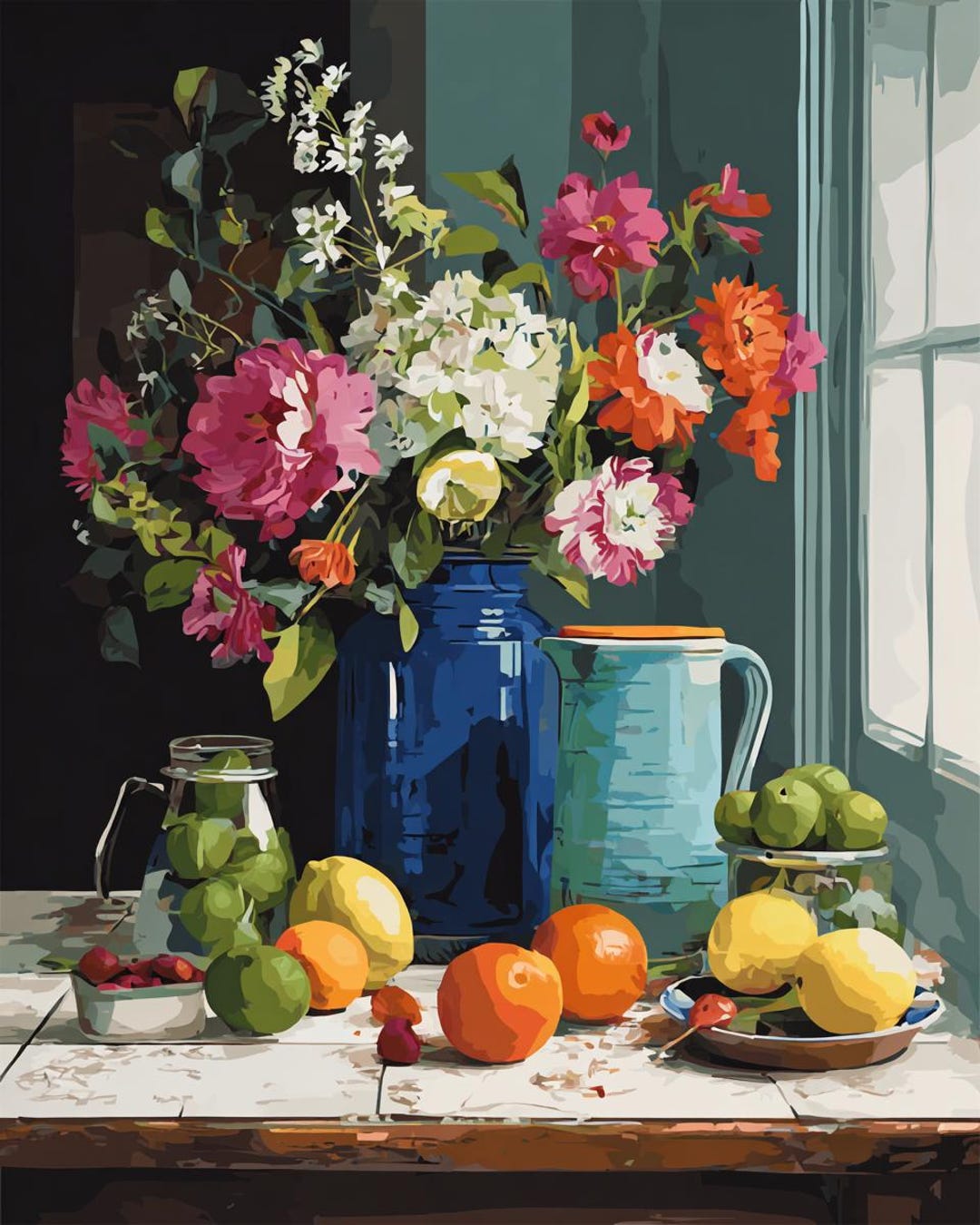 Paint by Numbers Kit: Still Life Lemons and Oranges - Acrylic With ...