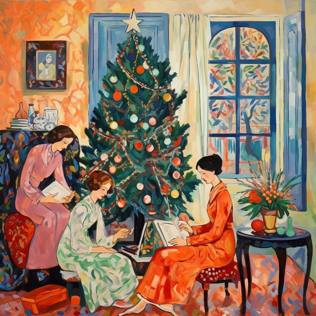 Christmas in Vintage Era Paint by Numbers | Christmas Scene Paint Party ...