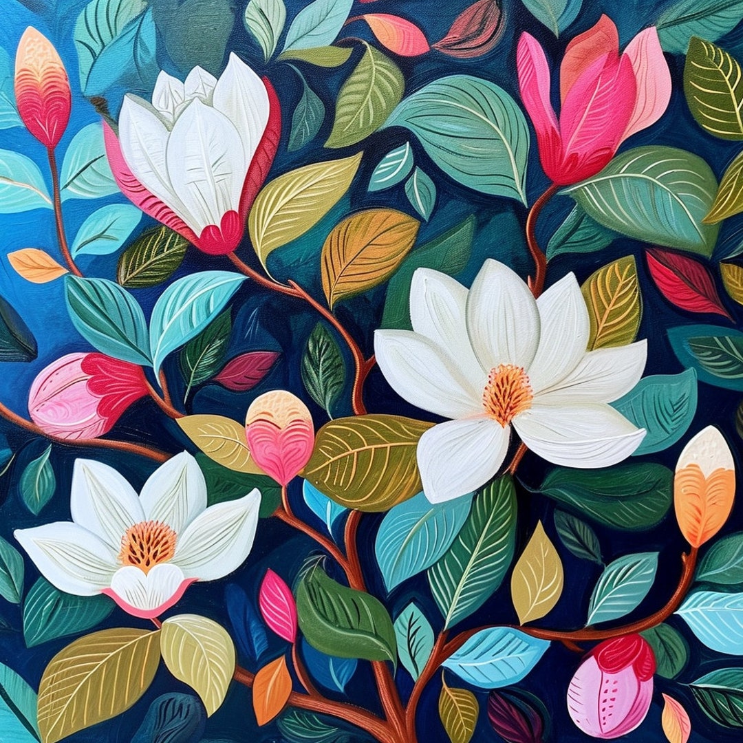 Magnolia Bright Colors PAINT by NUMBER Premium DIY Paint Kit for Adult ...