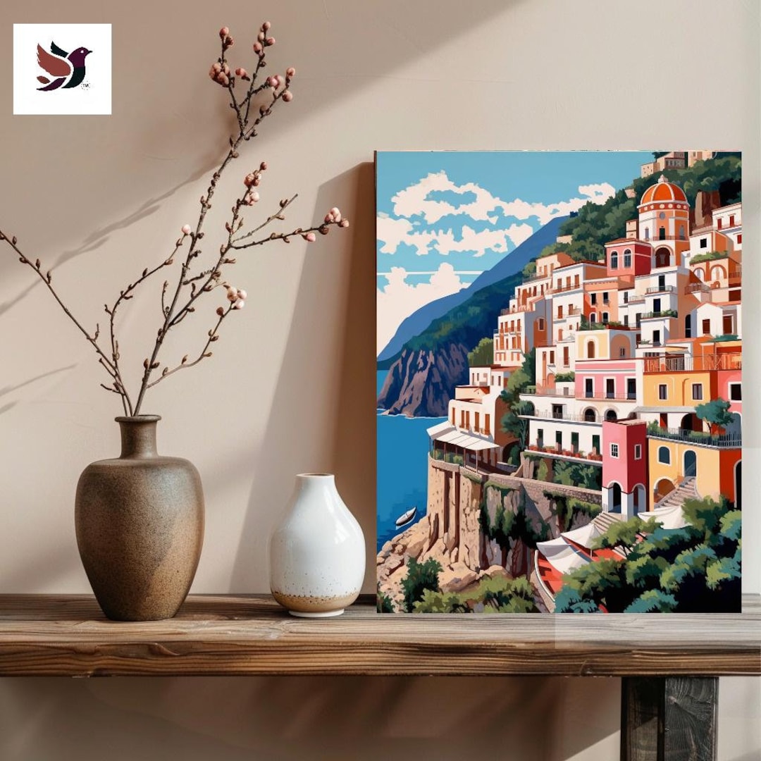 Amalfi Coast Italy Paint by Numbers,mediterranean Landscape,italy Paint ...