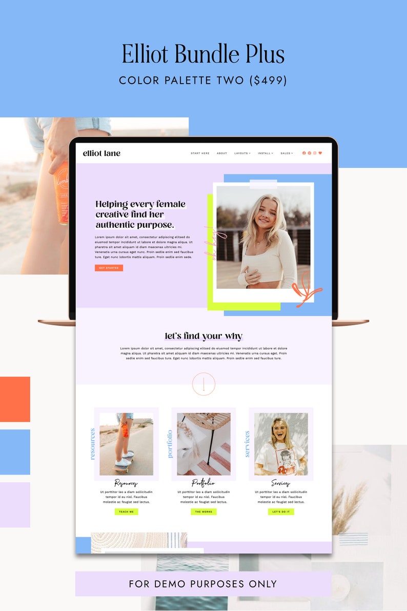 Elliot Wordpress Theme Feminine Wordpress Theme Elementor - Etsy