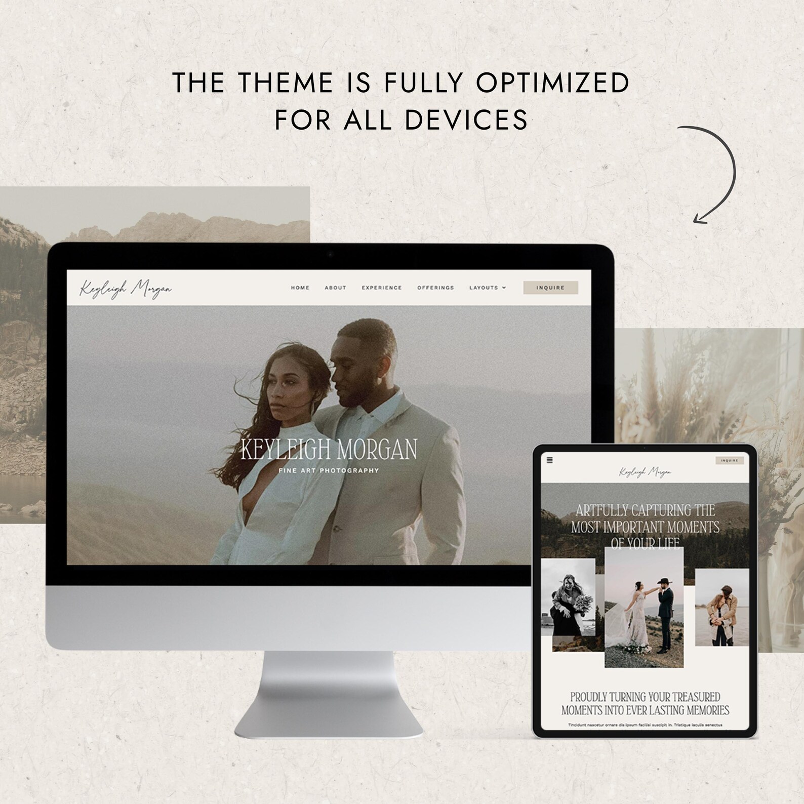 Keyleigh Wordpress Theme | Feminine Wordpress Theme | Free Elementor Plugin | Photography Theme ...