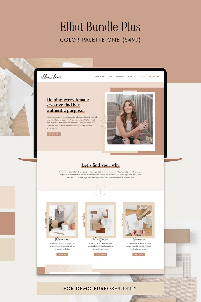 Elliot Wordpress Theme Feminine Wordpress Theme Elementor - Etsy