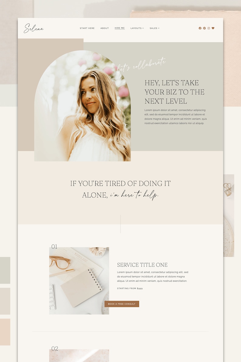 Selena Wordpress Theme ( With Elementor Pro ) | Feminine Wordpress Theme - Etsy
