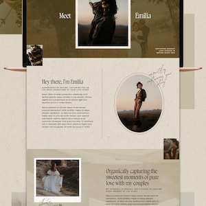 Emilia Wordpress Theme | Feminine Wordpress Theme | Free Elementor Plugin | Photography Theme - Etsy