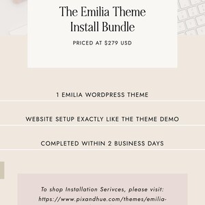 Emilia Wordpress Theme | Feminine Wordpress Theme | Free Elementor Plugin | Photography Theme - Etsy