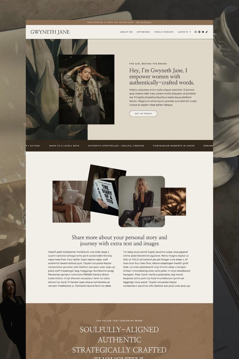 Gwyneth Wordpress Theme | Feminine Wordpress Theme With Free Elementor Website Builder - Etsy
