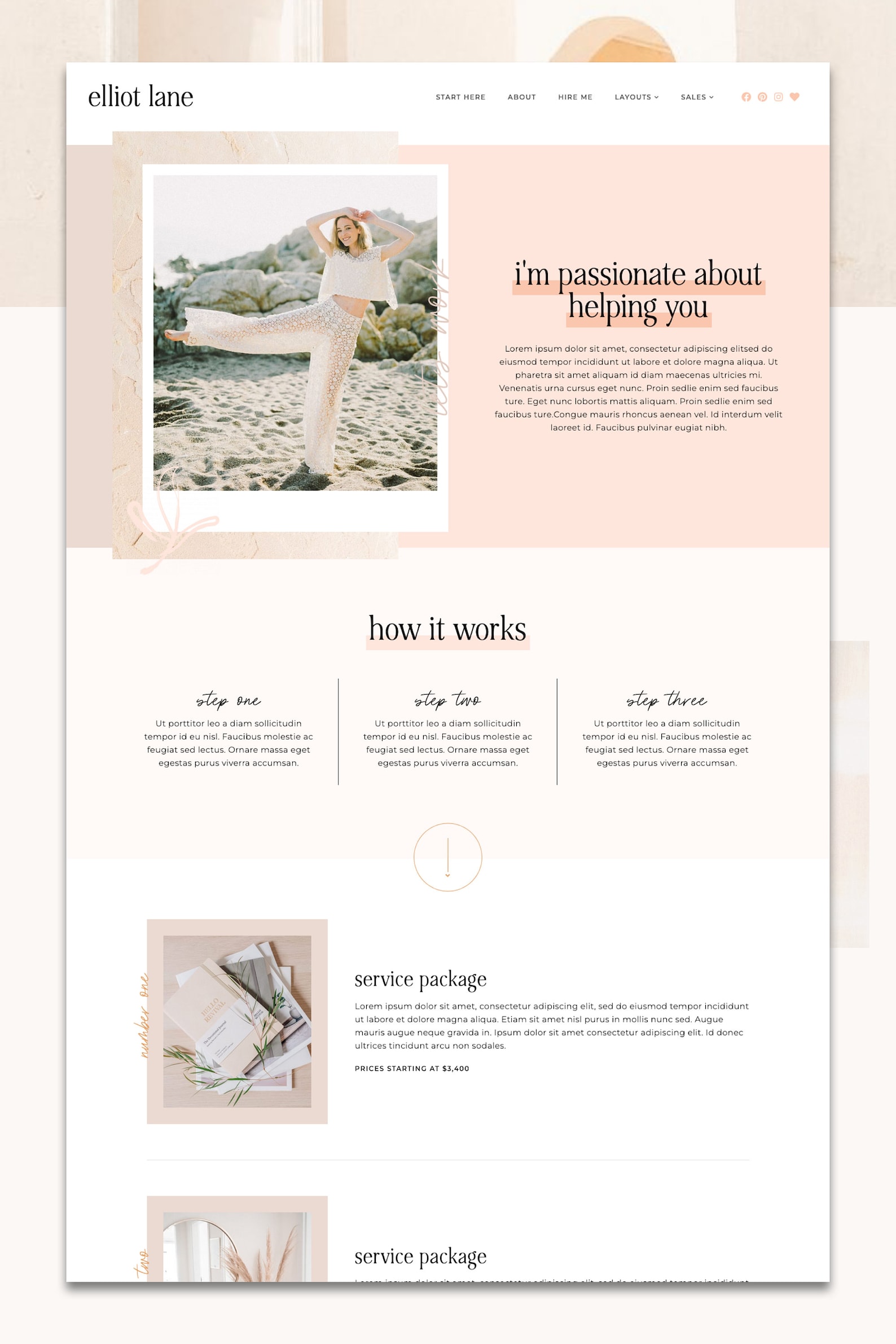Elliot Wordpress Theme | Feminine Wordpress Theme | Elementor Pro Theme | Business Theme - Etsy