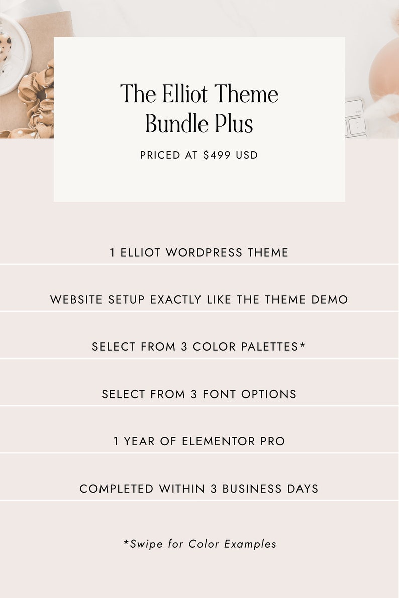 Elliot Wordpress Theme Feminine Wordpress Theme Elementor - Etsy