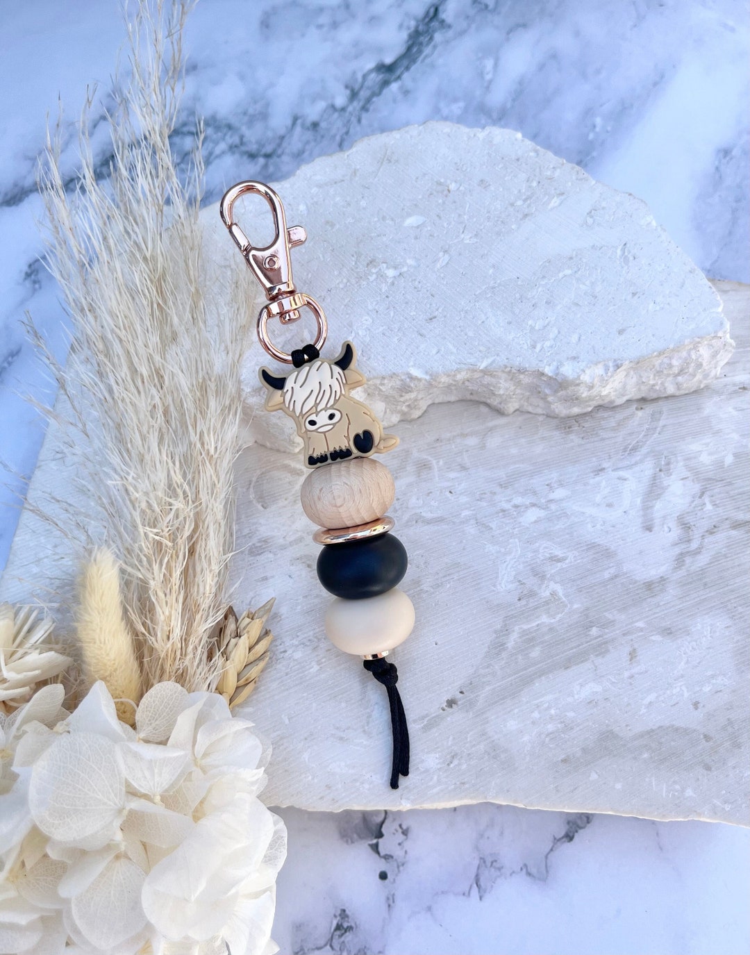 Highland Cow Keychain Beige Keys Accessories Highland Cow Gifts ...