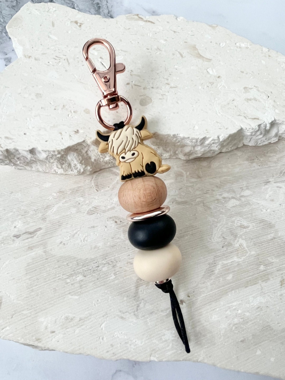 Highland Cow Keychain Beige Keys Accessories Highland Cow Gifts ...