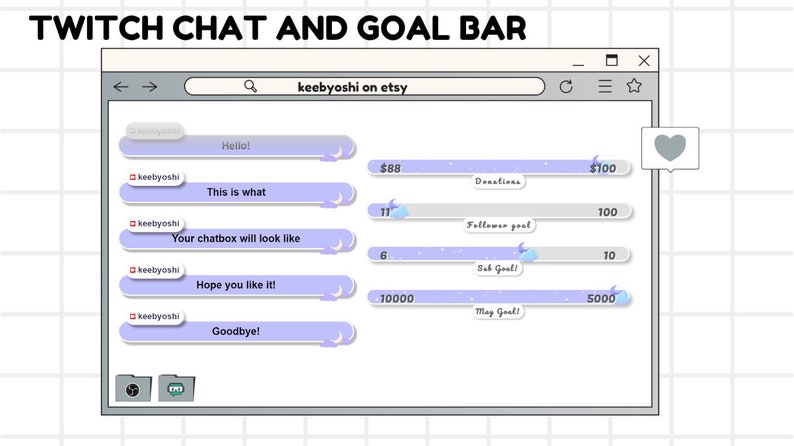 Animated Twitch Goals & Chat Widgets - Moon - Purple and White ...