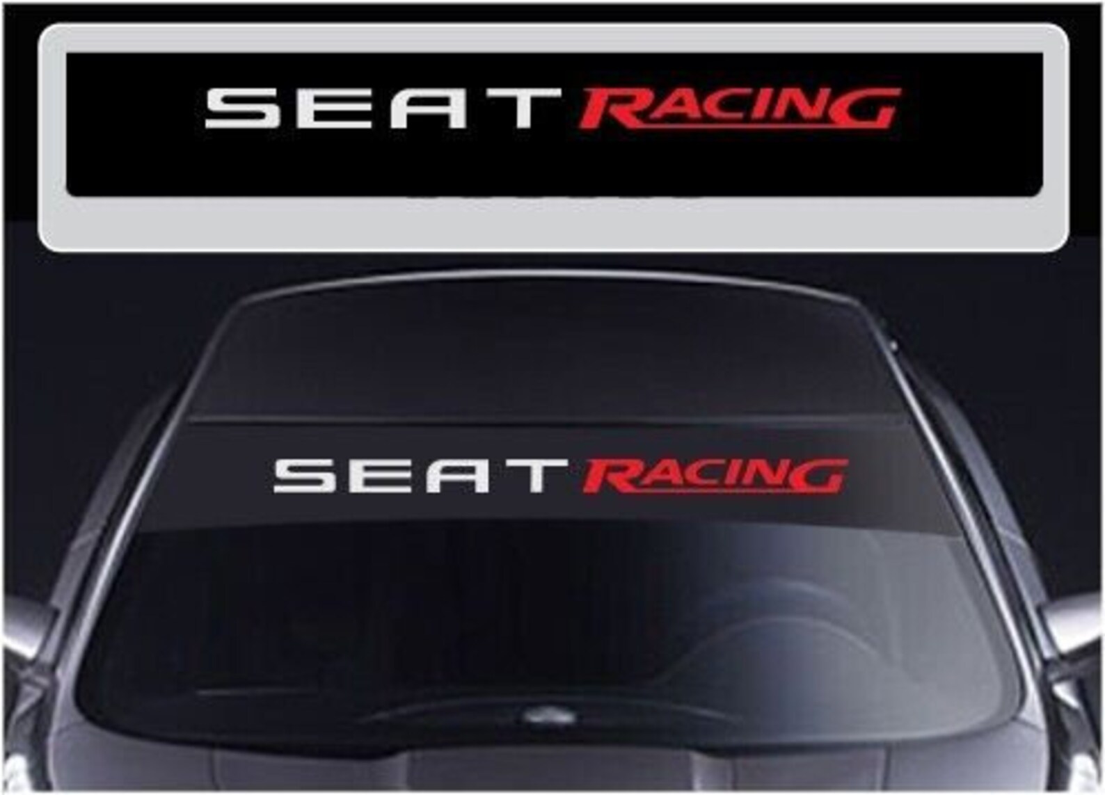 Seat Universal Sunstrip Graphics Decal Banner Sport Sunstrip Sticker ...