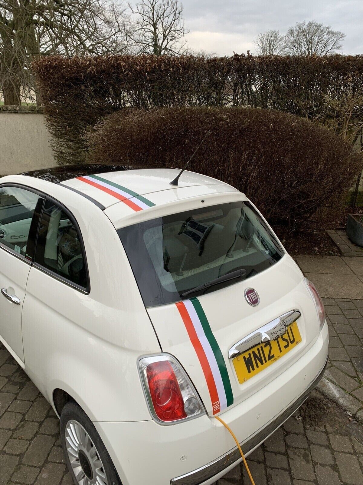 Fiat 500 595 Italian Flag Racing Stripes Bonnet Roof Boot Decal ...