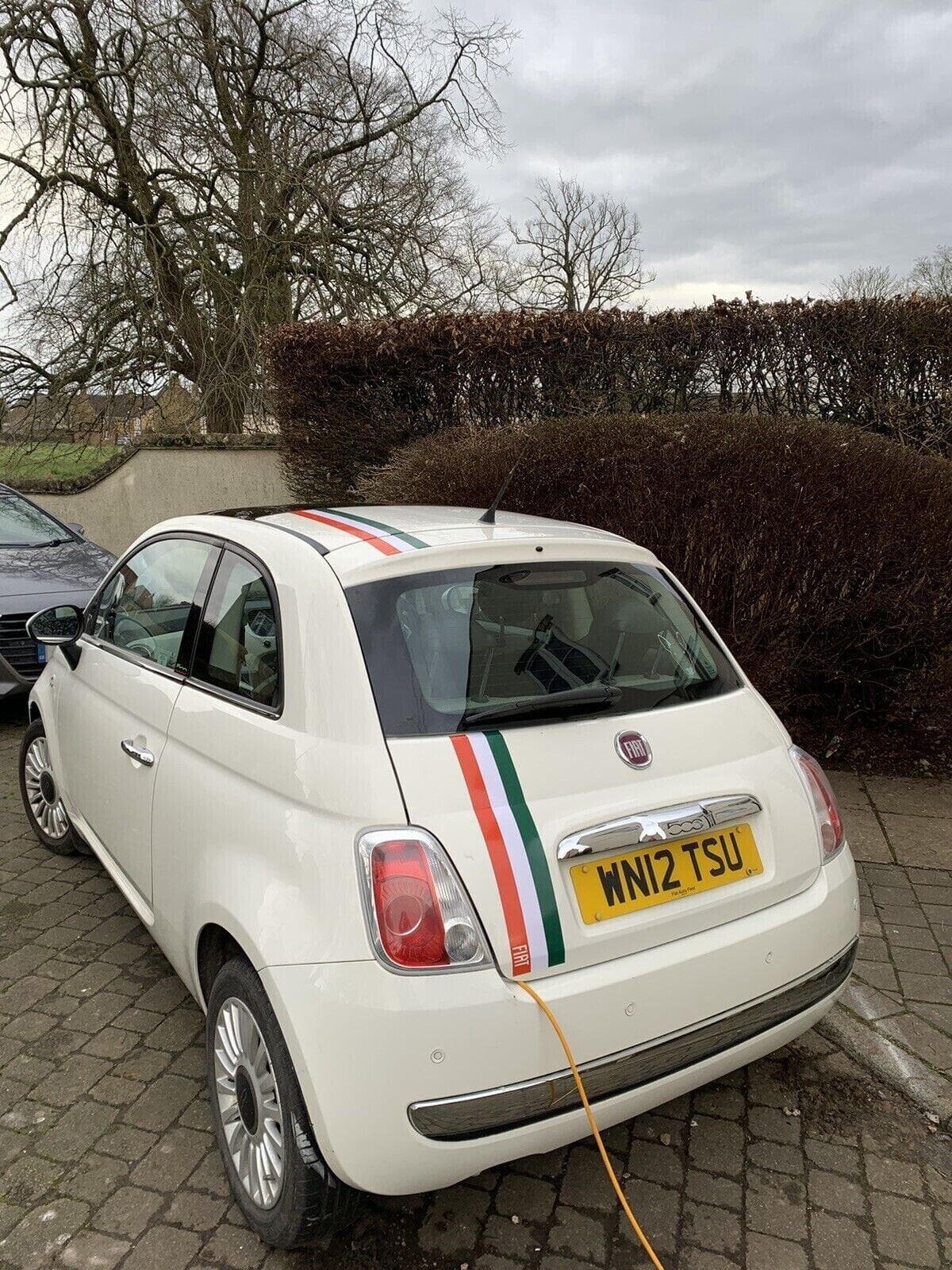 Fiat 500 595 Italian Flag Racing Stripes Bonnet Roof Boot Decal ...