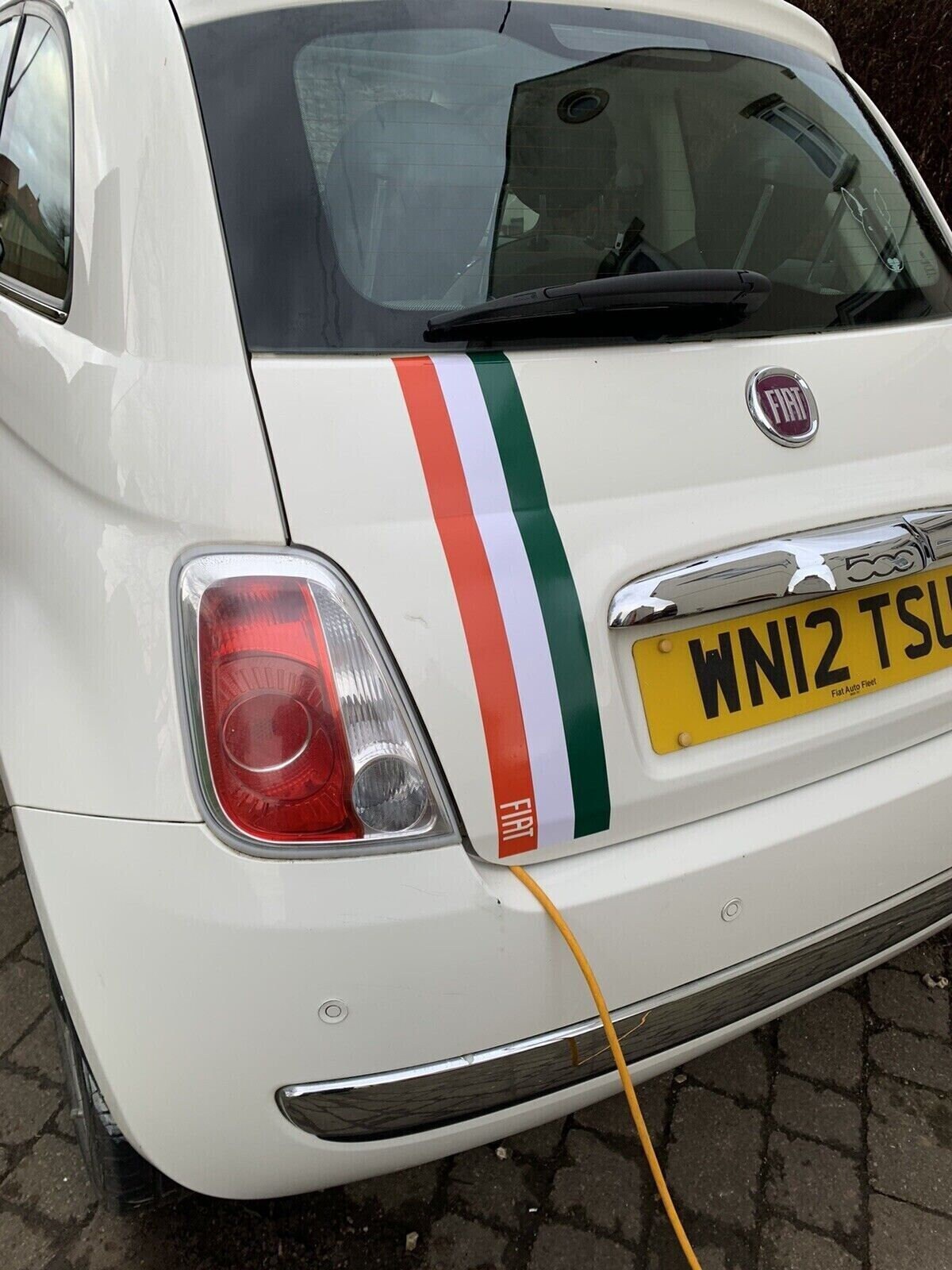 Fiat 500 595 Italian Flag Racing Stripes Bonnet Roof Boot Decal ...