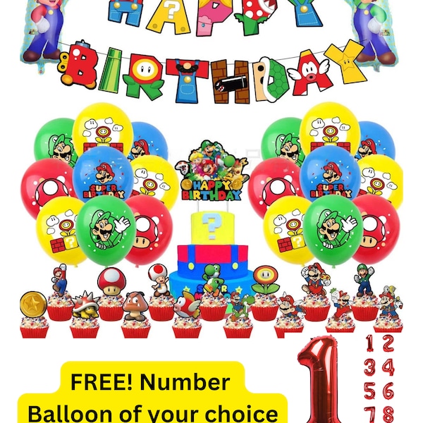 Mario Balloons - Etsy