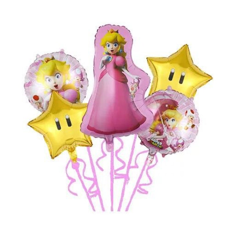 18 Pcs Set Princess Peach Birthday Party Balloon Mario - Etsy