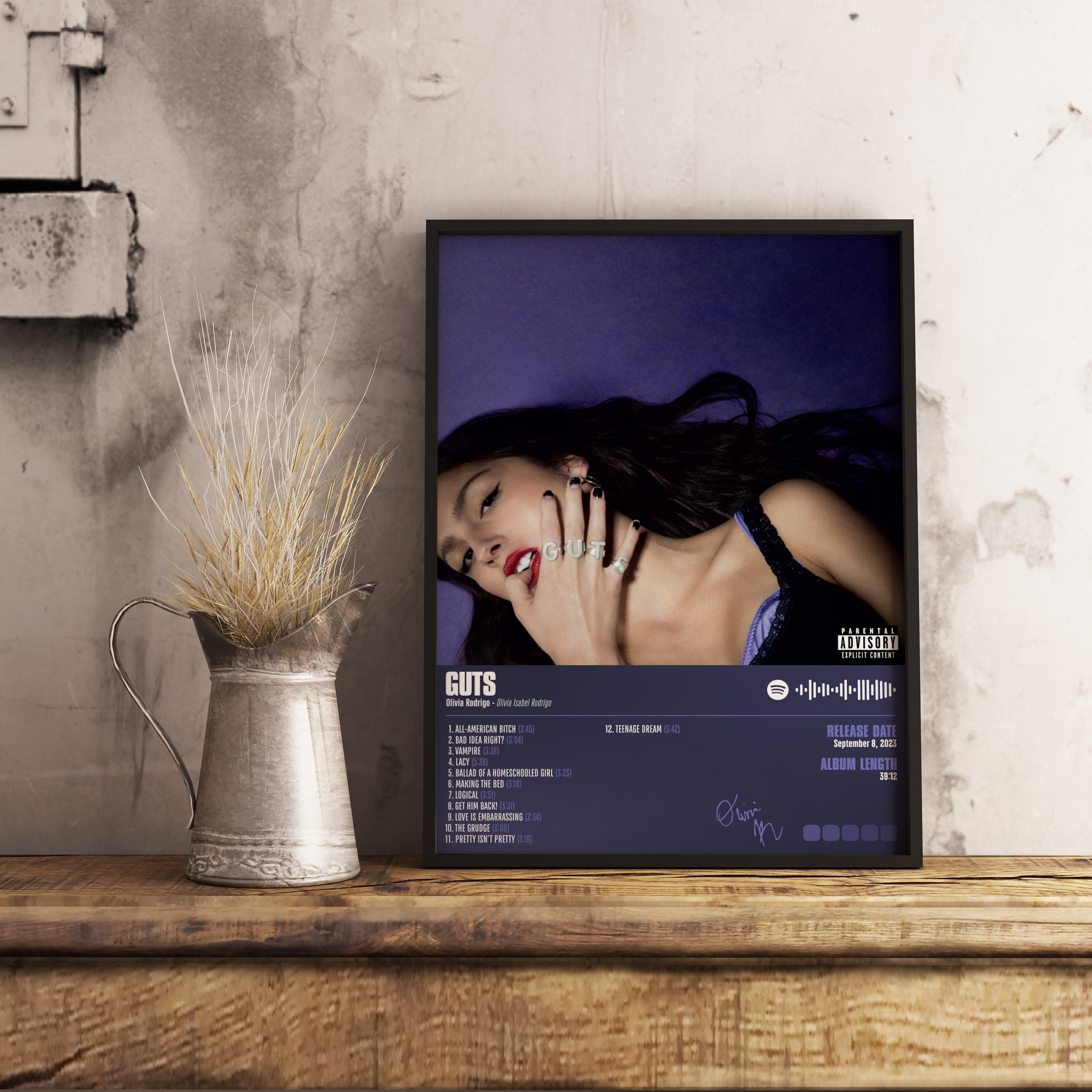 Custom Album Cover, GUTS Olivia Rodrigo Album Poster sold by Begat ...