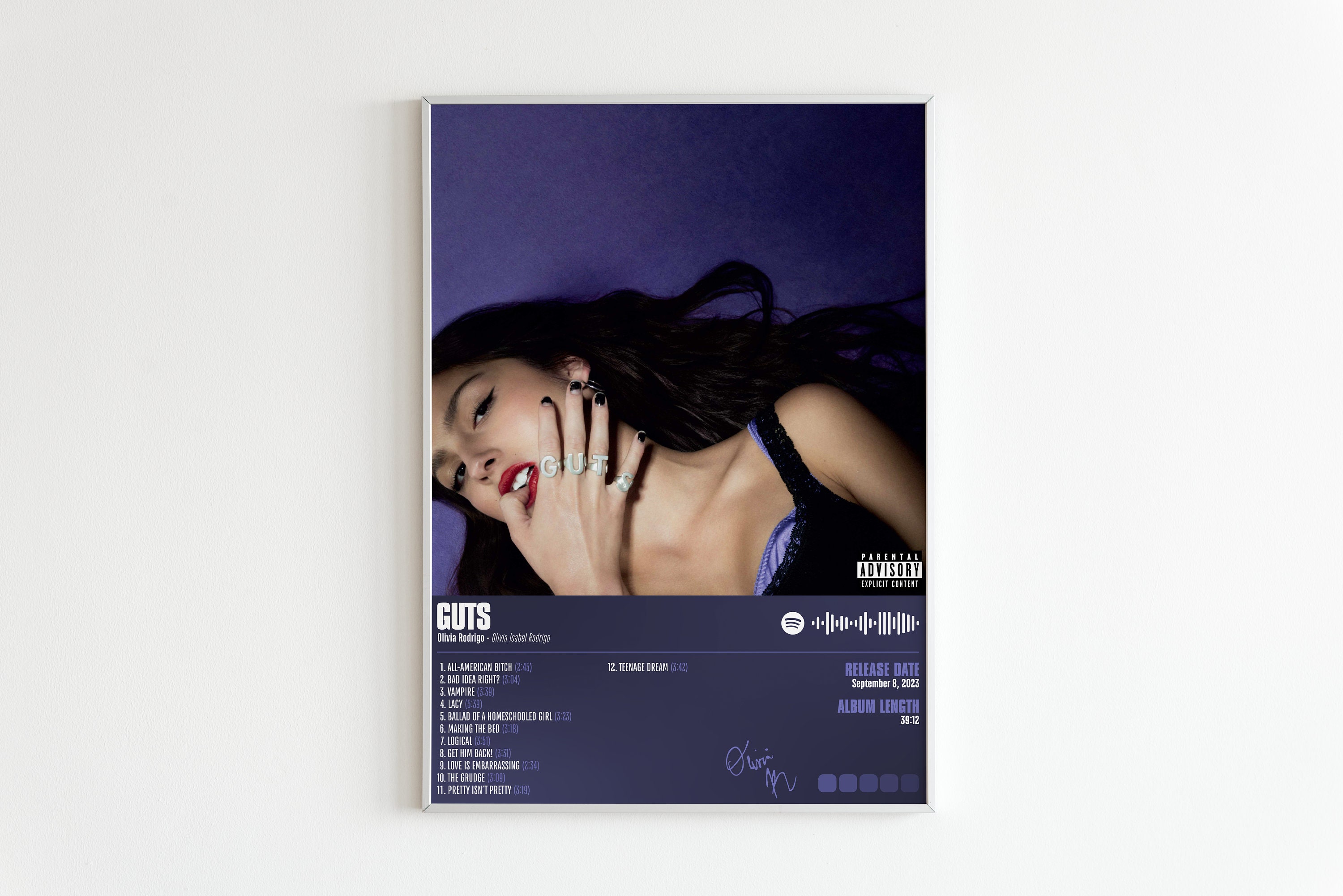 Custom Album Cover, GUTS Olivia Rodrigo Album Poster sold by Begat ...