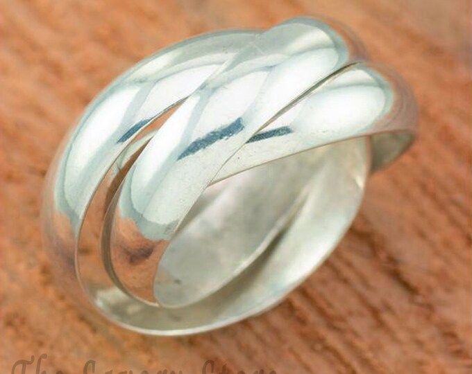 Triple Bar Open Ring Three Band Ring Intertwined Bands - Etsy