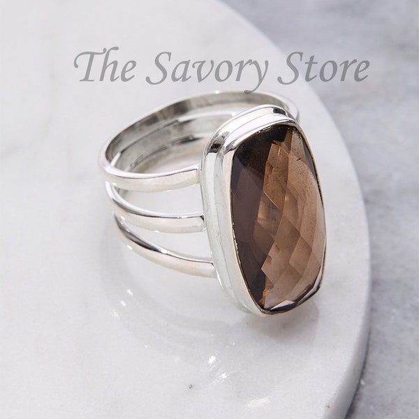 Smoky Quartz Ring - Etsy
