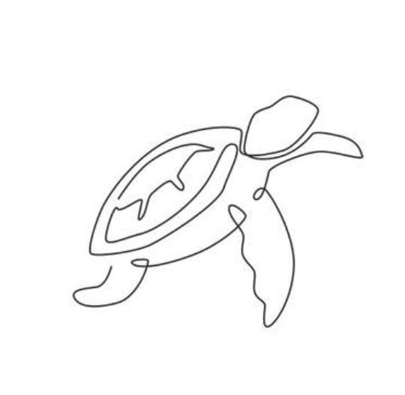 Single Continuous Line Drawing of Big Turtle - Etsy