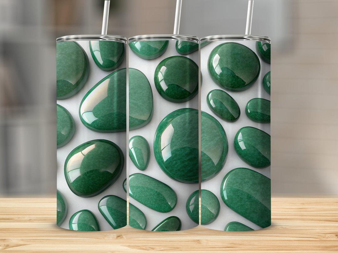 Green Gemstone Tumbler, Healing Crystal Inspired Tumbler, Unique Gem ...