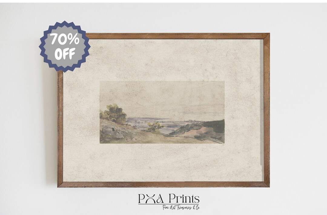 Vintage Landscape Painting Muted Country Scenery Art Print - Etsy