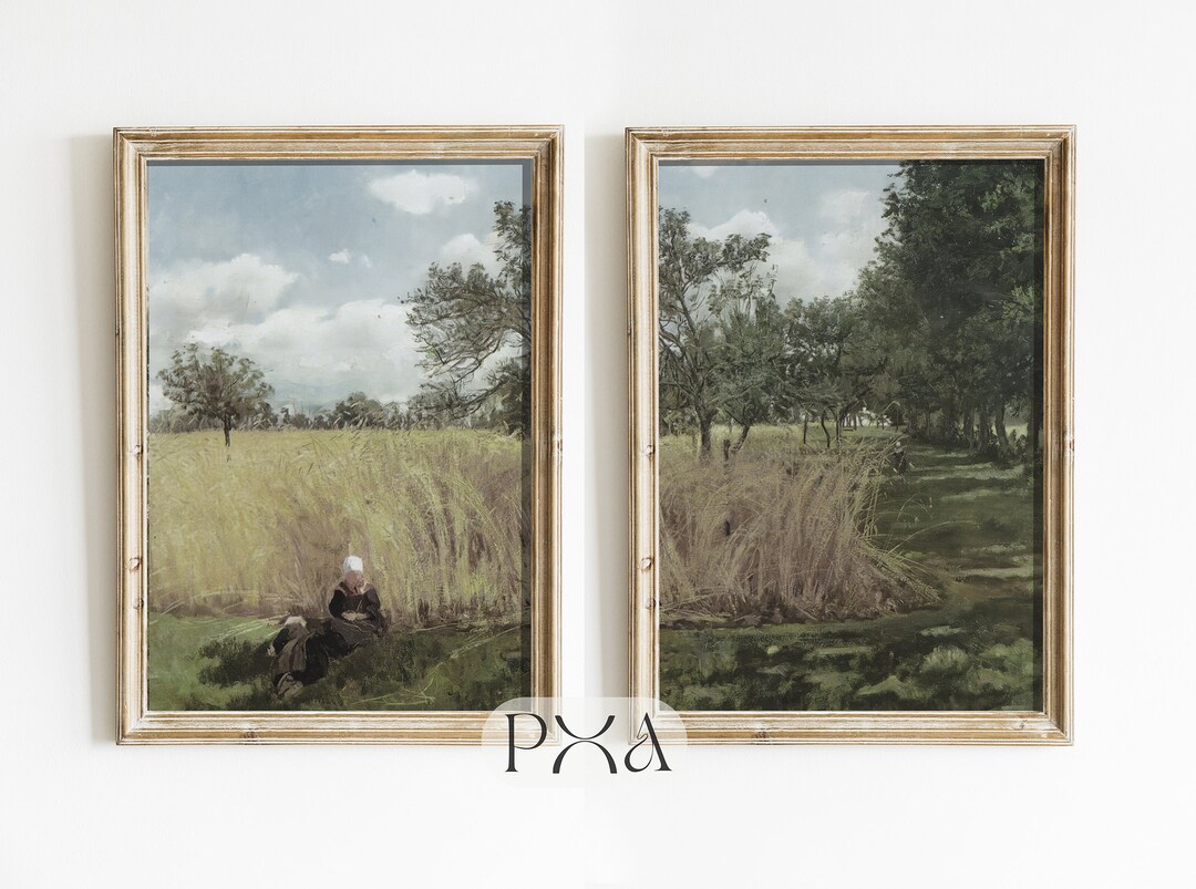 Set of Two Vintage Landscape Split Panel Art Prints Large - Etsy