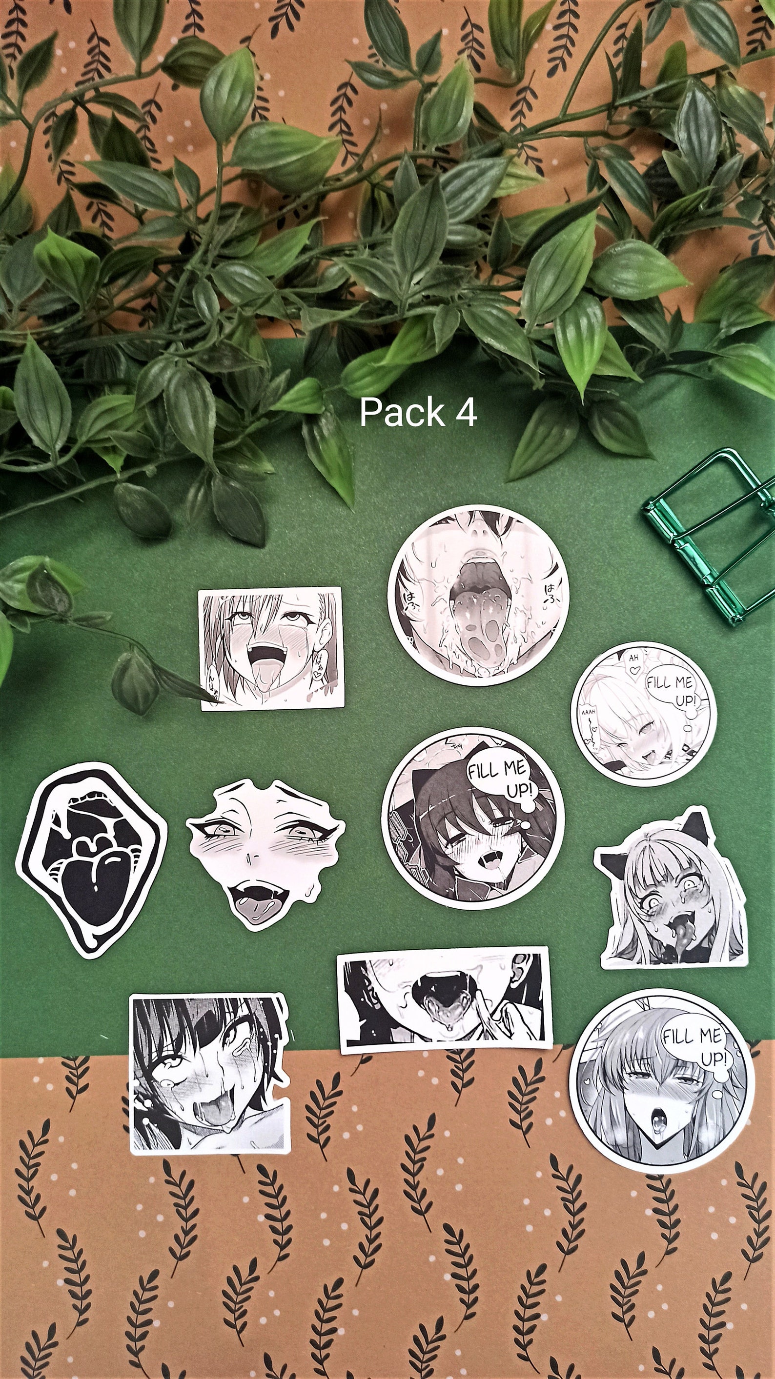 Ahegao Waifu Stickers: Black and White Waterproof Anime Girl Decals - Etsy