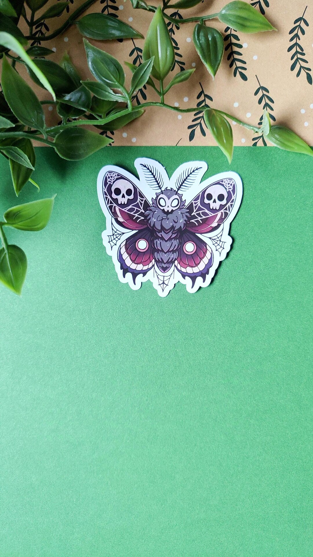 Gothic Moth Sticker Dark Anime Style, Perfect for Halloween Waterproof ...