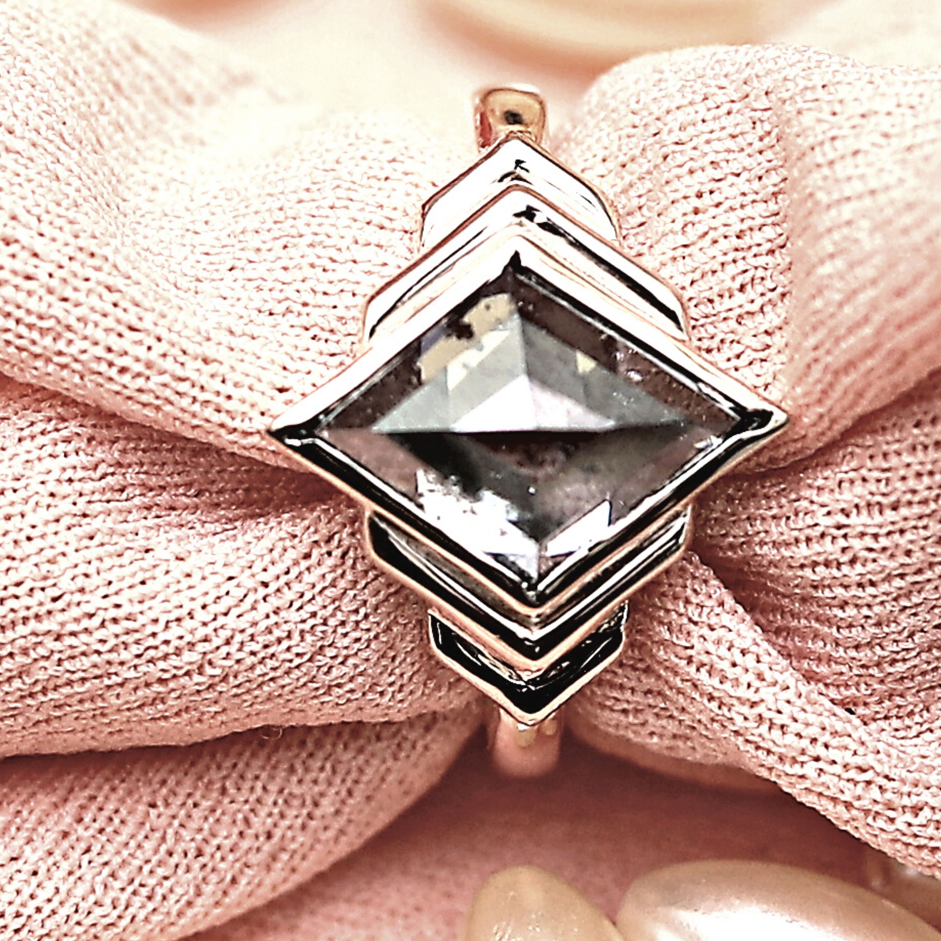 Salt and Pepper Diamond Ring 3.100CT Lozenge Cut Diamond Unique ...