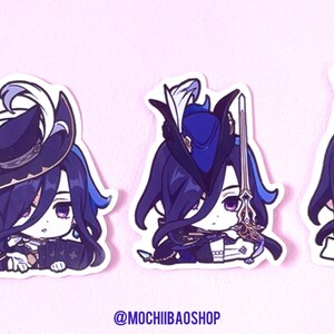Set of 5 Genshin Impact Clorinde Emotes Glossy and Waterproof Stickers ...