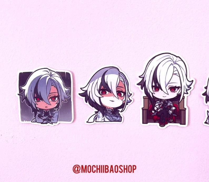 Set of 6 Genshin Impact Arlecchino Emotes Glossy and Waterproof ...