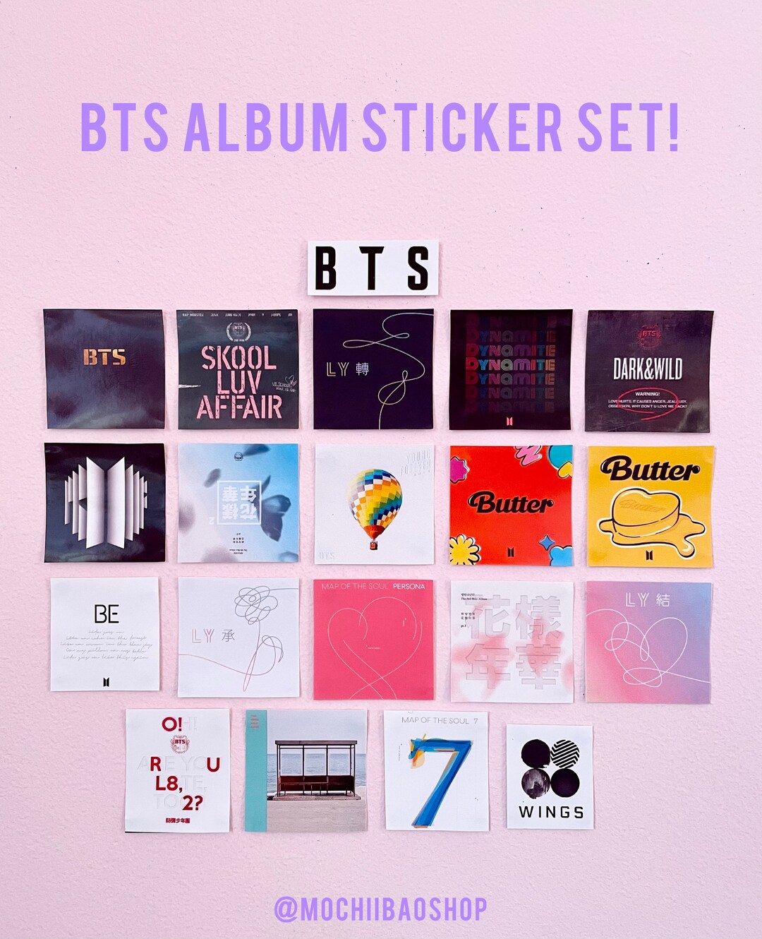 Set of 20 BTS Kpop Band Album Glossy and Waterproof Stickers! - Etsy