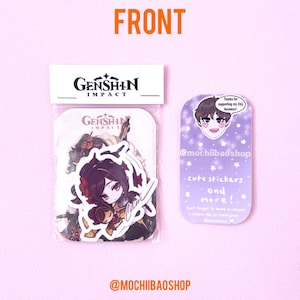Set of 4 Genshin Impact Chiori Emotes Glossy and Waterproof Stickers - Etsy
