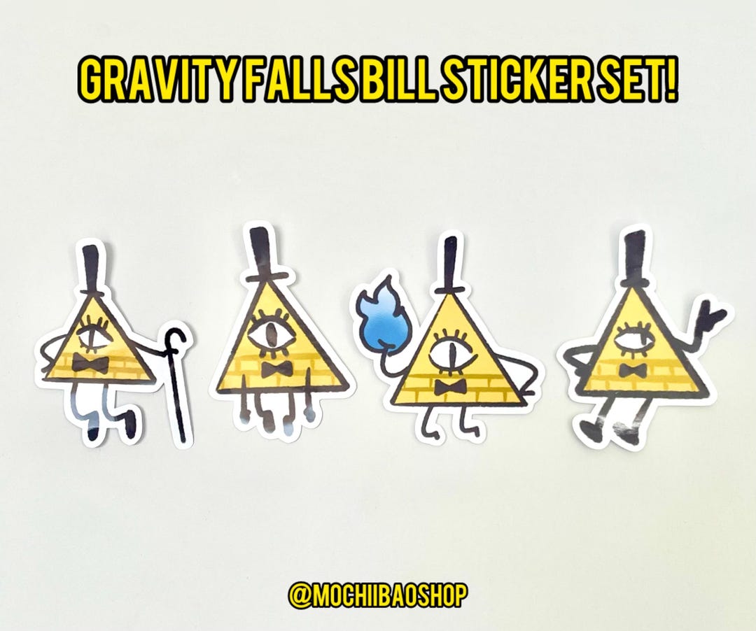 Set of 4 Gravity Falls Bill Cipher Glossy and Waterproof Stickers ...