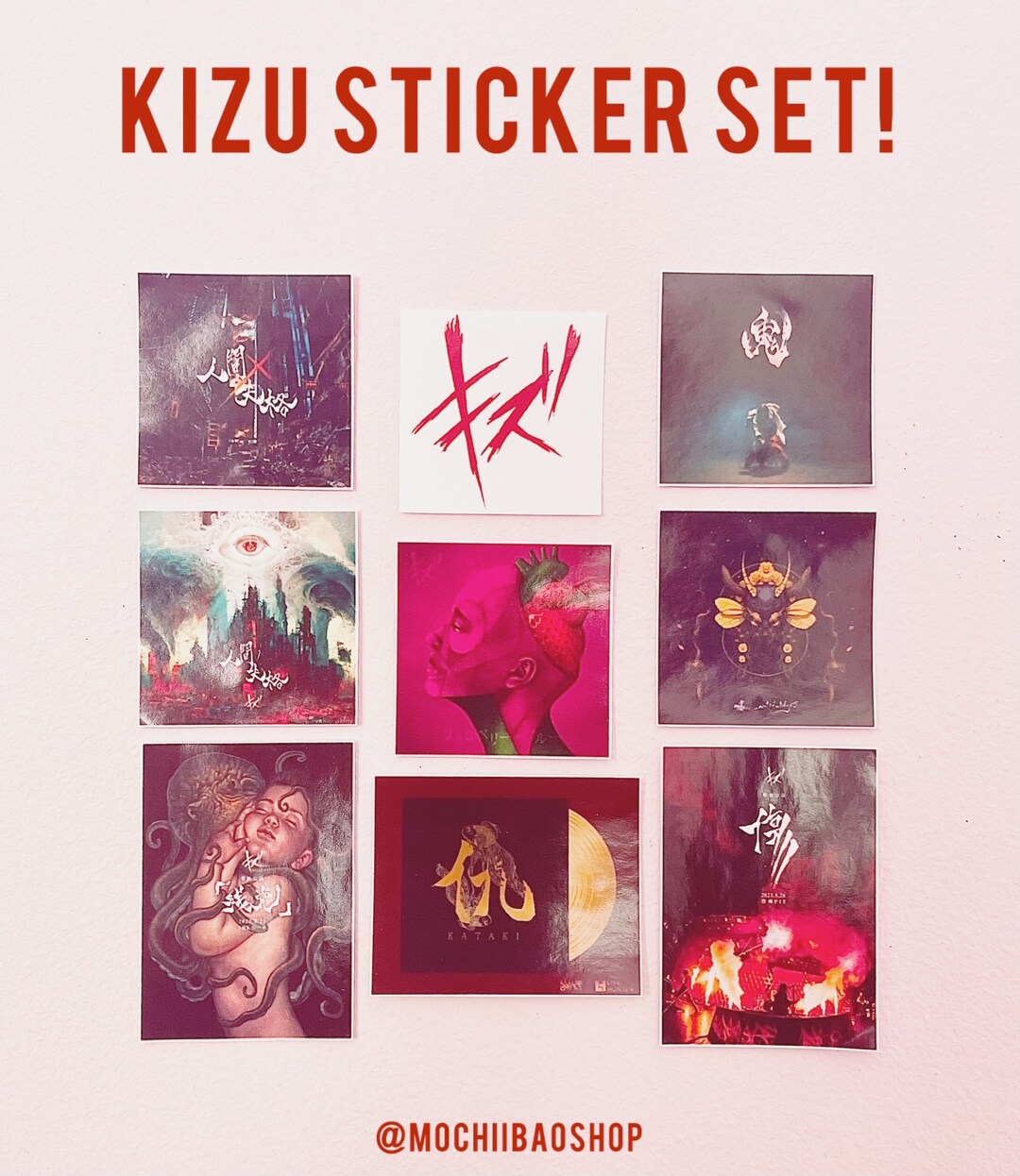 Set of 9 Kizu Visual Kei, J-rock, V-kei Band Glossy and Waterproof ...