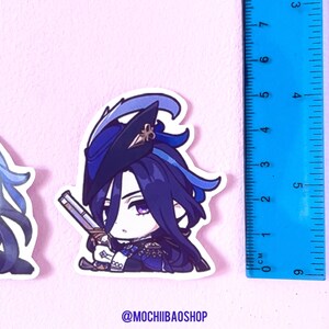 Set of 5 Genshin Impact Clorinde Emotes Glossy and Waterproof Stickers ...