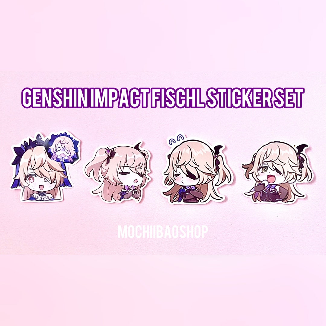 Set of 4 Genshin Impact Fischl Emote Glossy and Waterproof - Etsy
