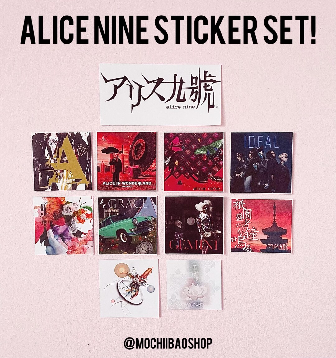 Set of 11 Alice Nine Visual Kei, J-rock, V-kei Band Glossy and Waterproof Album Stickers! - Etsy