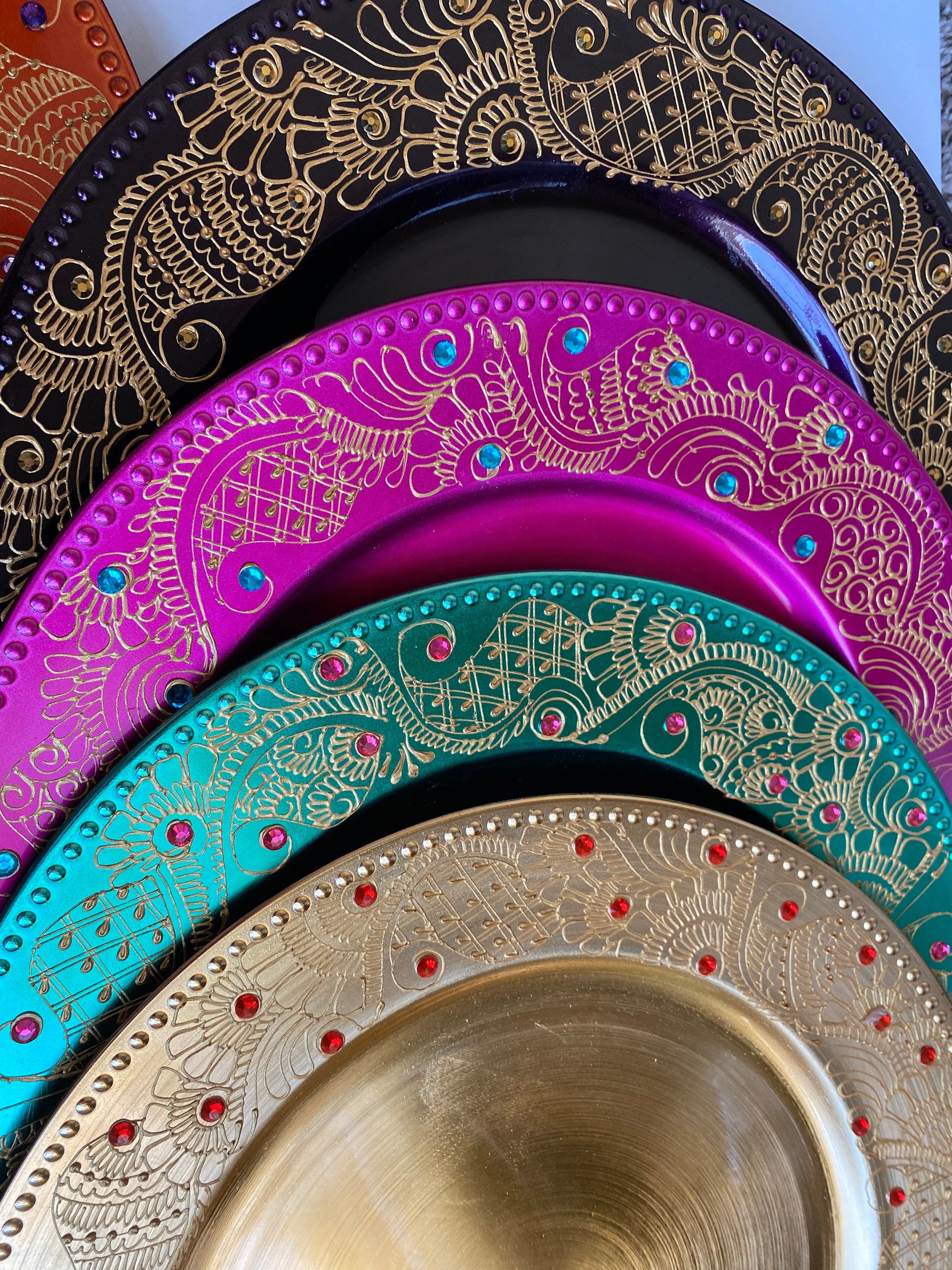 Set of 10 Assorted Colors Charger Plate. - Etsy