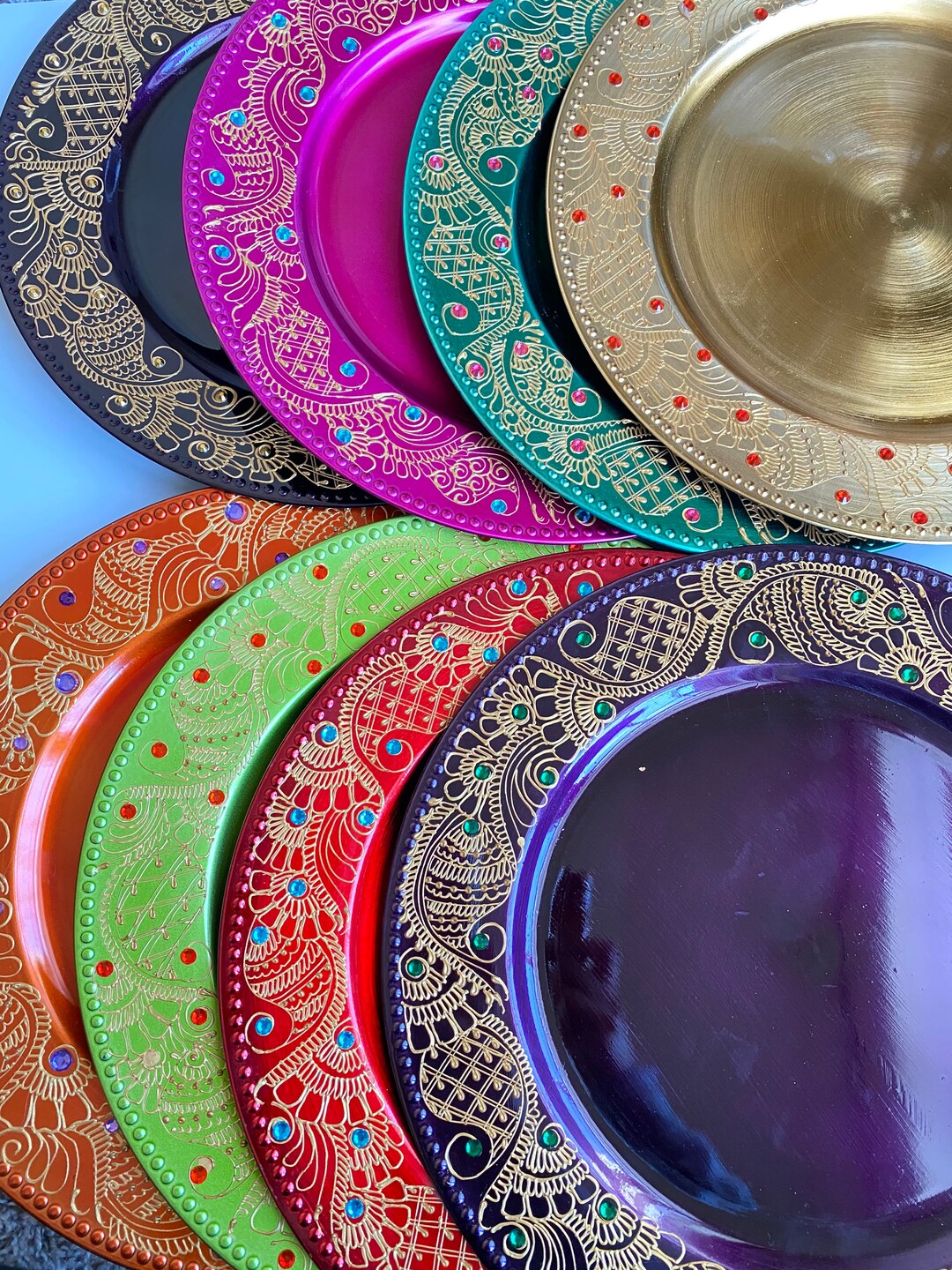 Set of 10 Assorted Colors Charger Plate. - Etsy