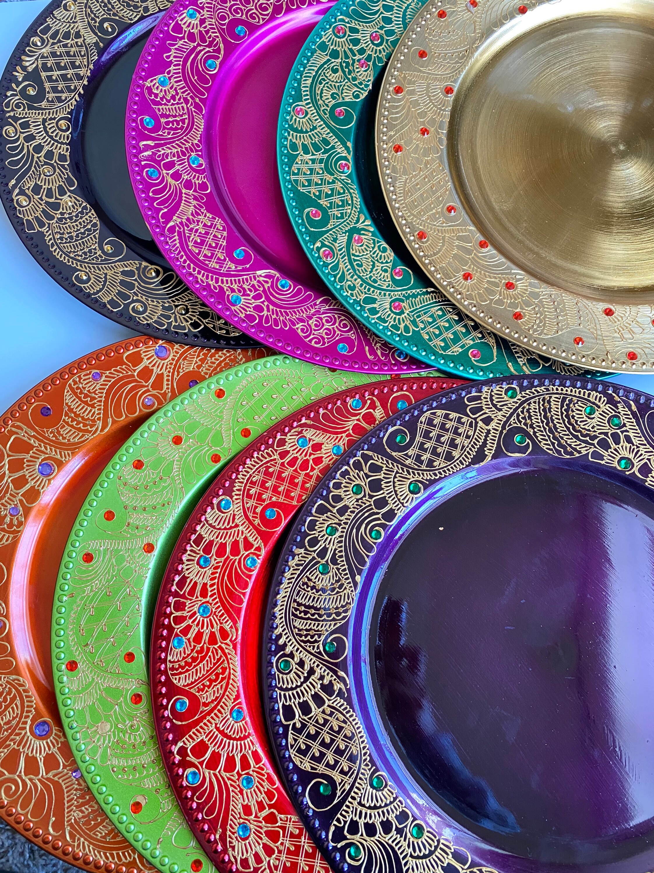 Set of 10 Assorted Colors Charger Plate. - Etsy