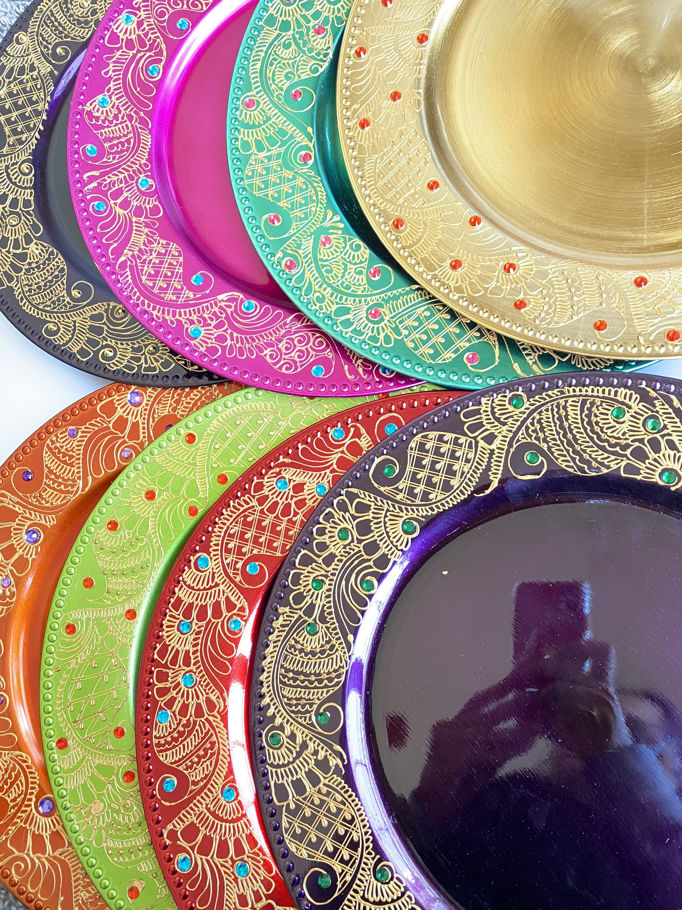 Set of 10 Assorted Colors Charger Plate. - Etsy